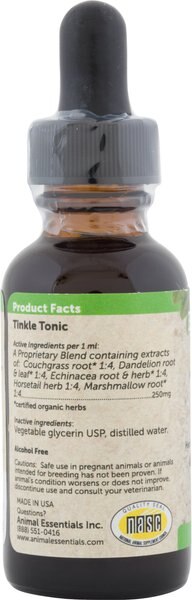 ANIMAL ESSENTIALS Tinkle Tonic Herbal Dog & Cat Supplement, 1-fl oz ...