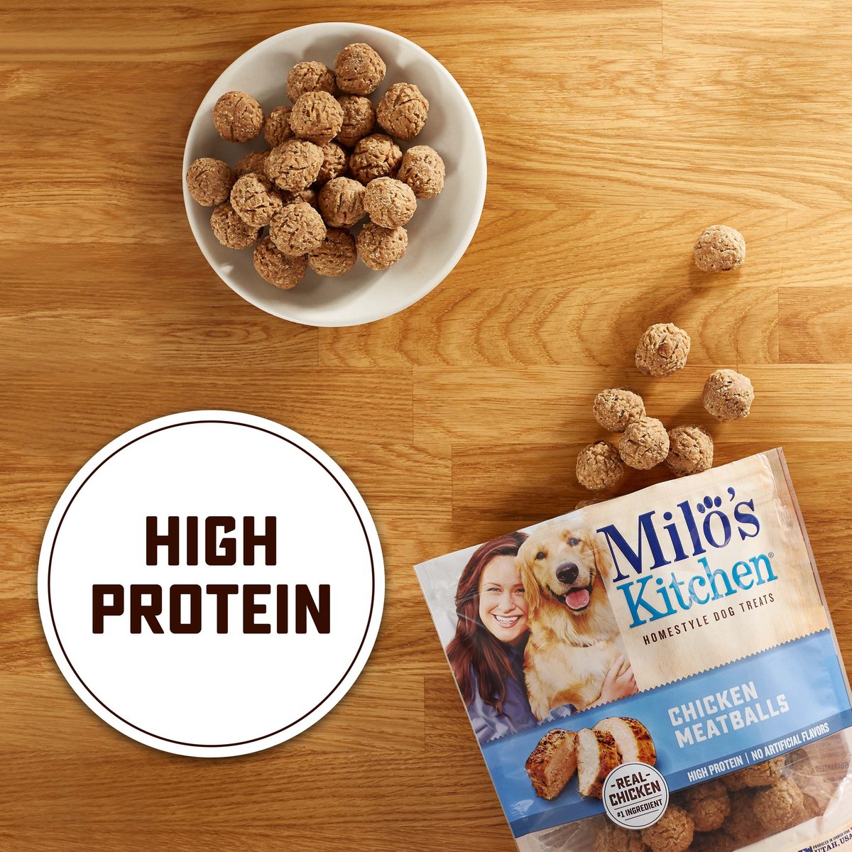 MILO'S KITCHEN Chicken Meatballs Dog Treats, 18-oz bag - Chewy.com