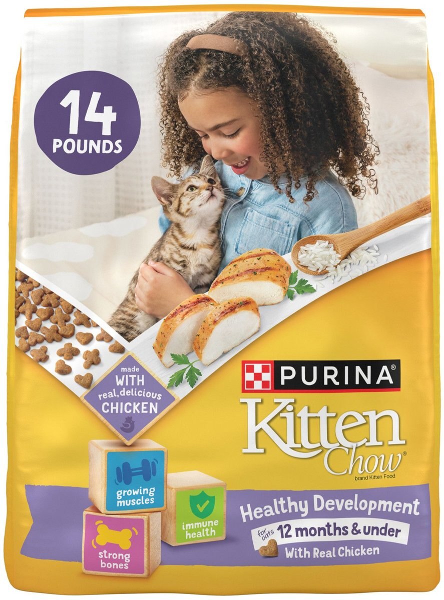 KITTEN CHOW Nurture Muscle & Brain Development Dry Cat Food, 14-lb bag ...