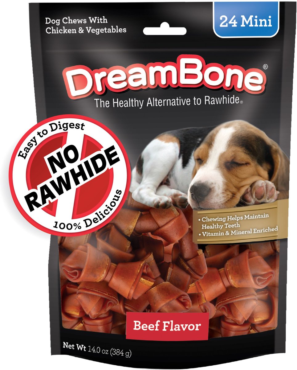 DREAMBONE Mini Beef Chew Bones Dog Treats, 24 count - Chewy.com