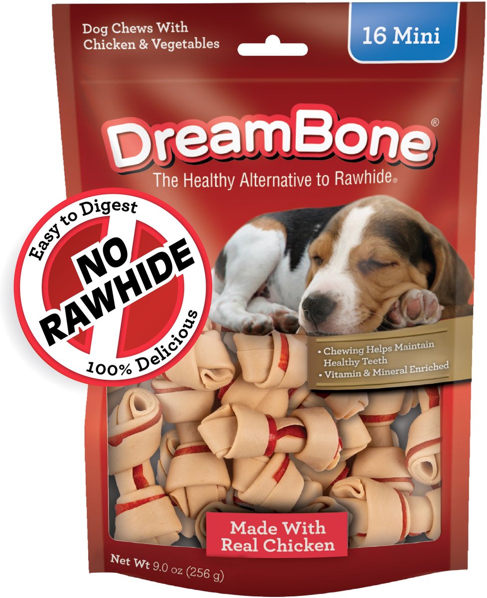DREAMBONE Mini Chicken Chew Bones Dog Treats, 16 count - Chewy.com