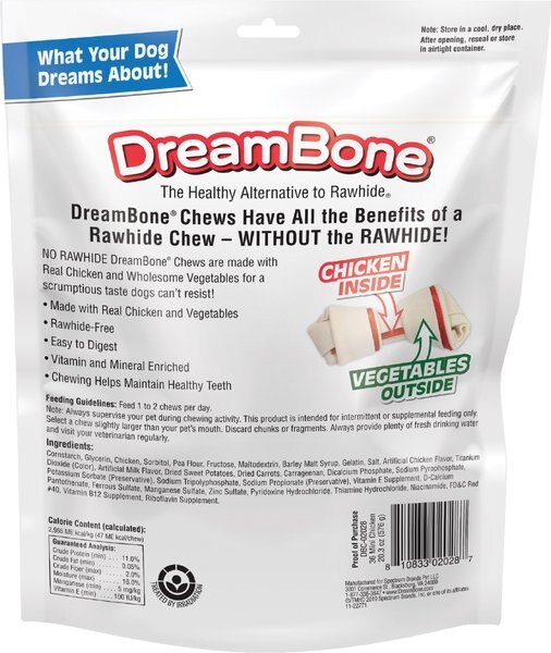 DREAMBONE Mini Chicken Chew Bones Dog Treats, 36 count - Chewy.com