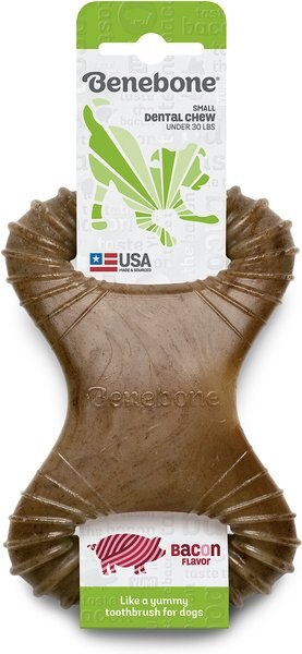 BENEBONE Bacon Flavor Dental Tough Dog Chew Toy, Small - Chewy.com
