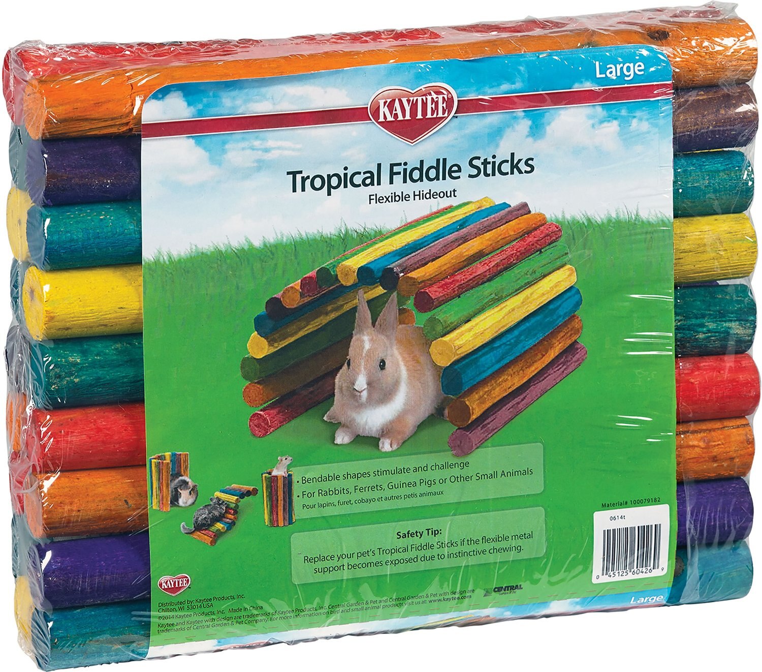 KAYTEE Tropical Fiddle Sticks Small Animal Flexible Hideout, Large ...