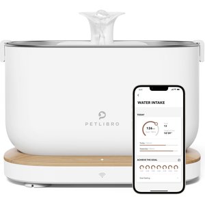 PETLIBRO Dockstream Wireless Water Pump App Cat Fountain + 1 Replacement Wireless Pump, White ...