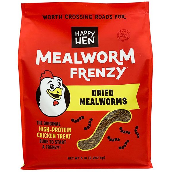 HAPPY HEN TREATS Mealworm Frenzy Poultry Treats, 5-lb bag - Chewy.com