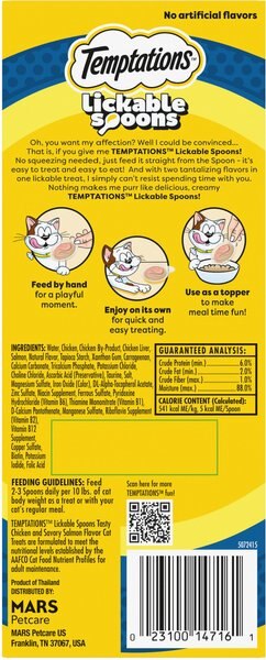 TEMPTATIONS Lickable Spoons Tasty Chicken & Savory Salmon Cat Lickable ...