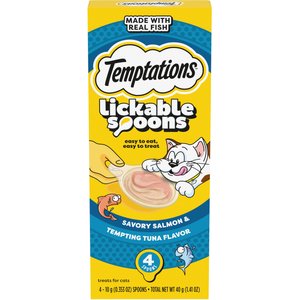 TEMPTATIONS Lickable Spoons Tasty Chicken & Cheesy Cheese Cat Lickable ...