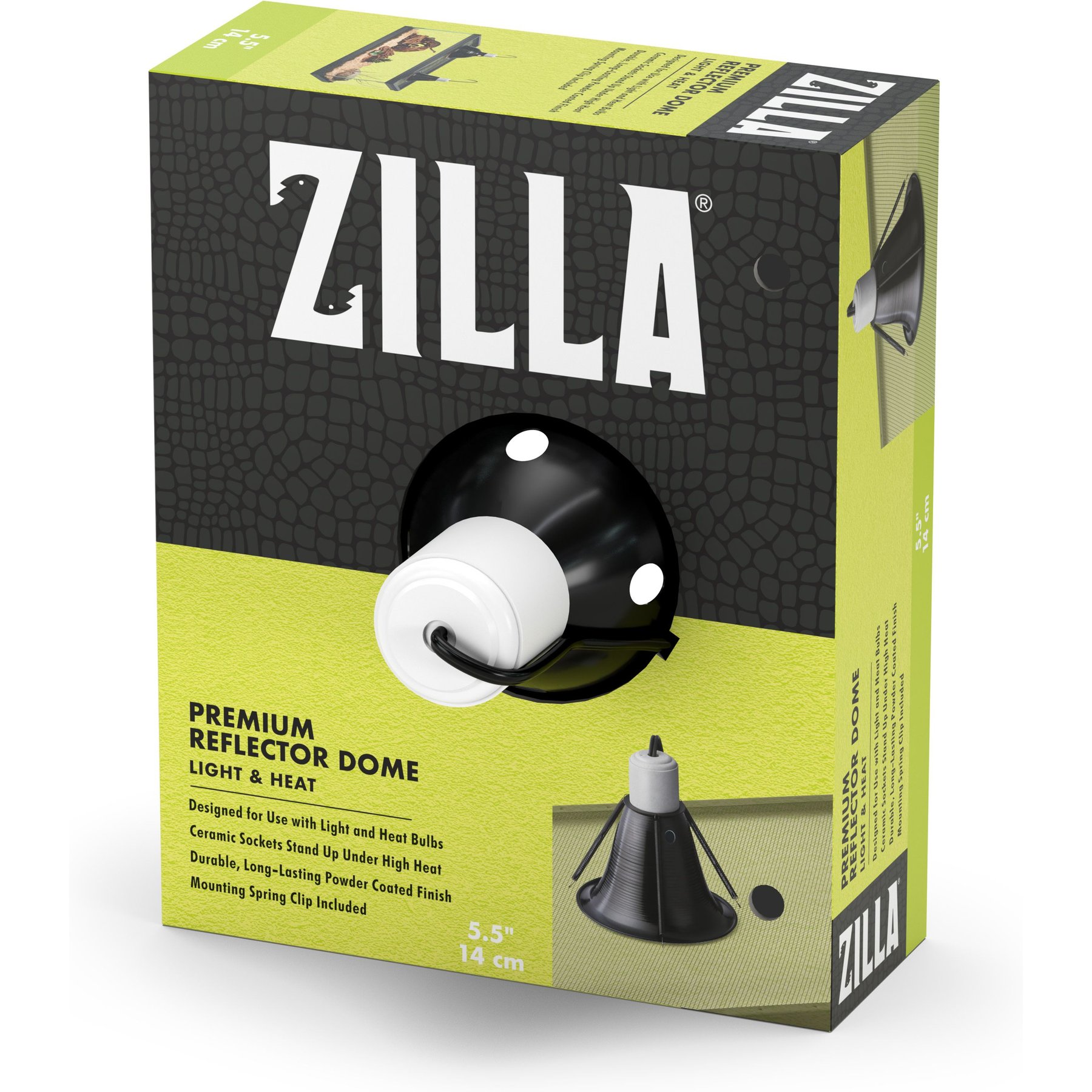 ZILLA Premium Reflector Light & Heat Black Ceramic Dome Lighting ...