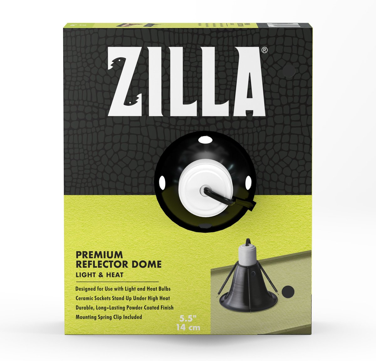 ZILLA Premium Reflector Light & Heat Black Ceramic Dome Lighting ...