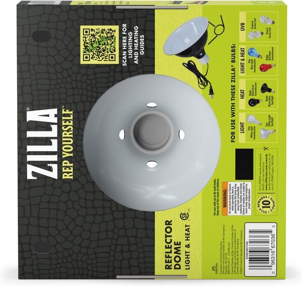 ZILLA Premium Reflector Light & Heat Black Ceramic Dome Lighting ...