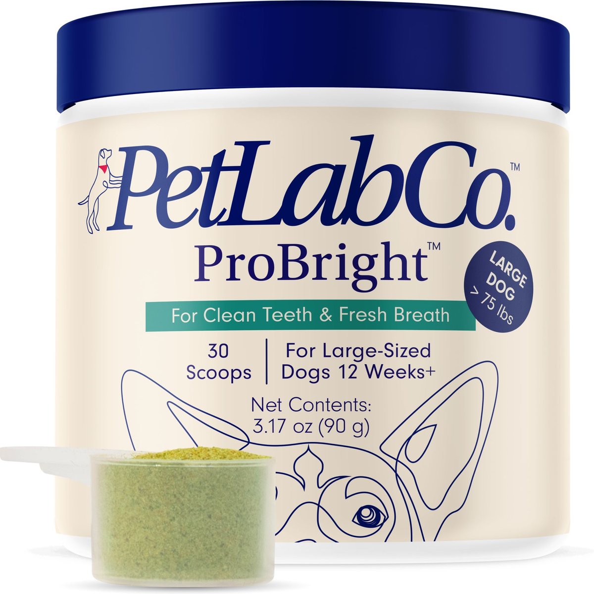 PETLAB CO. ProBright Dog Dental Powder for Large Dogs - Chewy.com