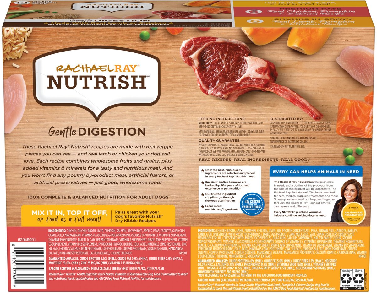 RACHAEL RAY NUTRISH Gentle Digestion Variety Pack Canned Dog Food, 13 ...