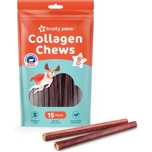 TRUSTY PAWS USA Beef Collagen Sticks Extra Thin Jerky Dog Treats, 15 ...