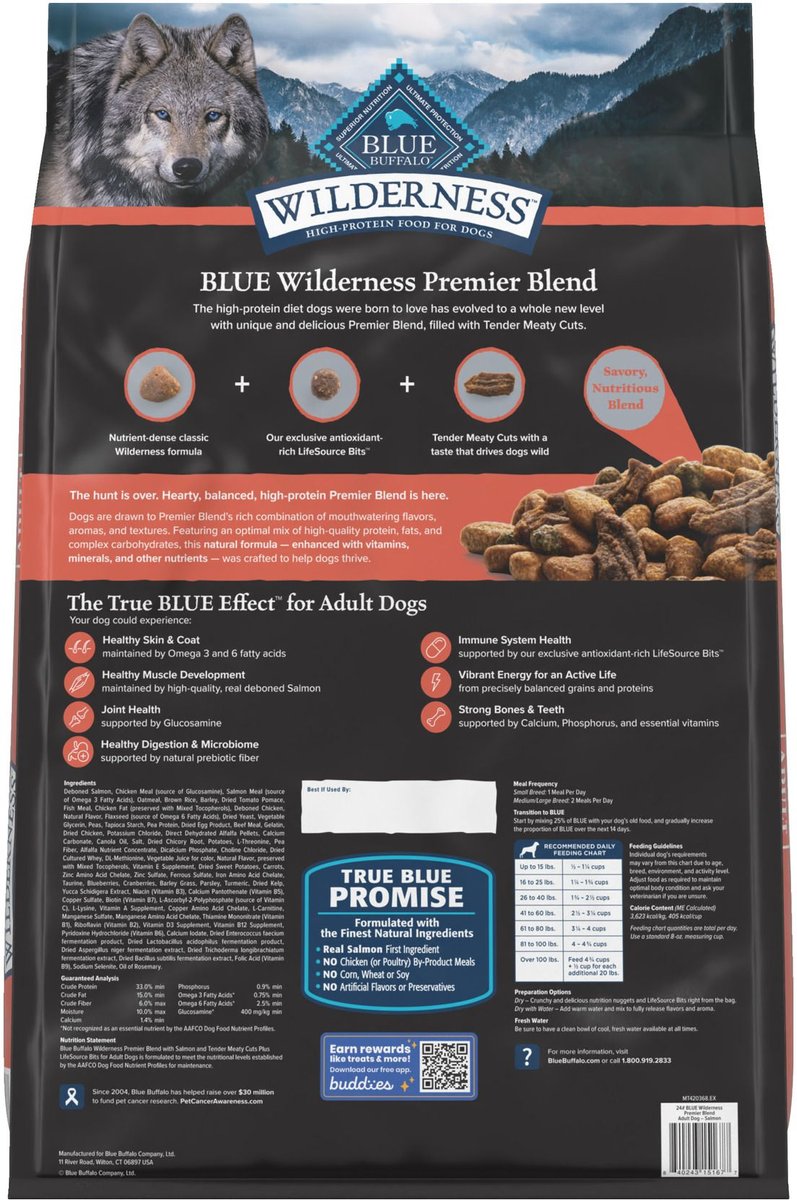 BLUE BUFFALO Wilderness Premier Blend Adult Natural Meaty Cuts Salmon ...