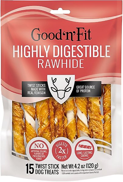 Discontinued - Good n Fit Long-Lasting Twist Sticks Venison Rawhide ...