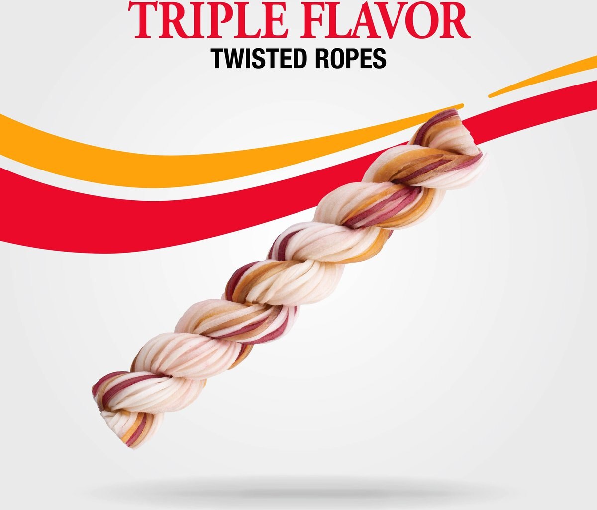 GOOD 'N' FUN Triple Flavor Twisted Ropes Beef Hide, Chicken & Pork ...