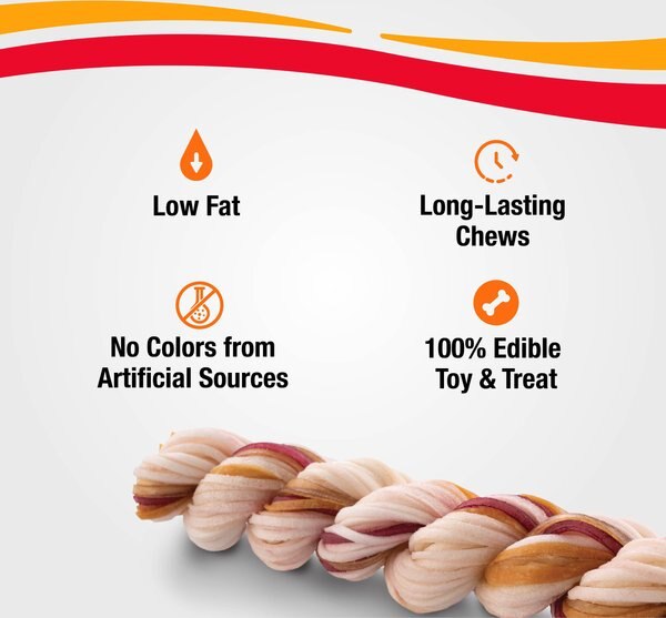 GOOD 'N' FUN Triple Flavor Twisted Ropes Beef Hide, Chicken & Pork ...