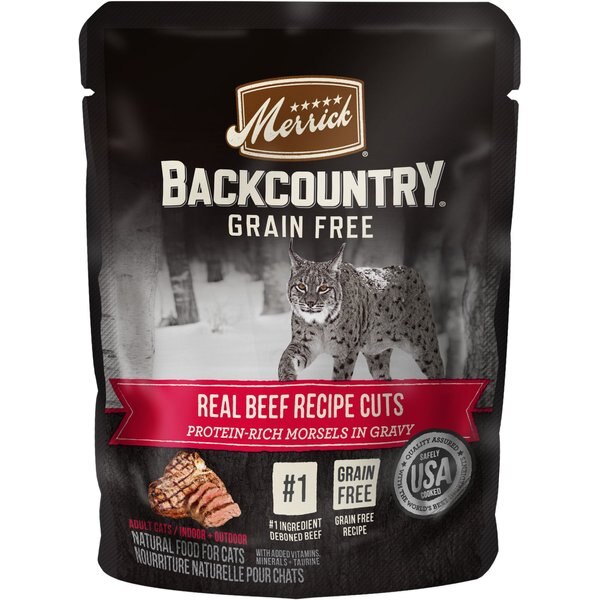 MERRICK Backcountry Grain-Free Morsels in Gravy Real Beef Recipe Cuts ...