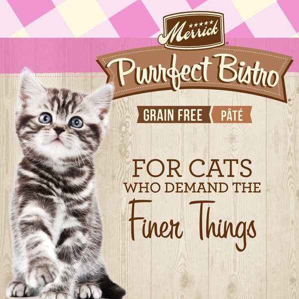 MERRICK Purrfect Bistro Kitten Dinner Grain-Free Canned Cat Food, 3-oz ...