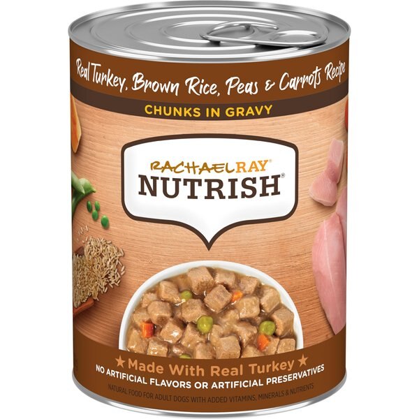 RACHAEL RAY NUTRISH Turkey, Brown Rice, Peas & Carrots Chunks in Gravy ...