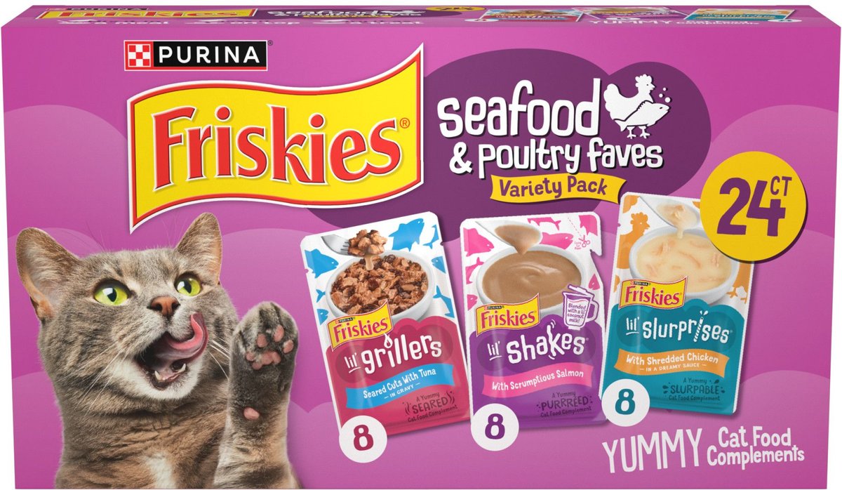 FRISKIES Seafood & Poultry Variety Pack Gravy Cat Food Complement, case ...