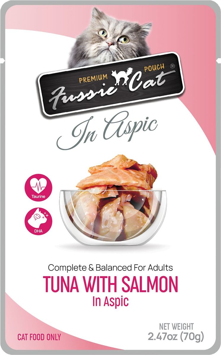 FUSSIE CAT Premium Tuna with Salmon in Aspic Wet Cat Food, 2.47-oz ...