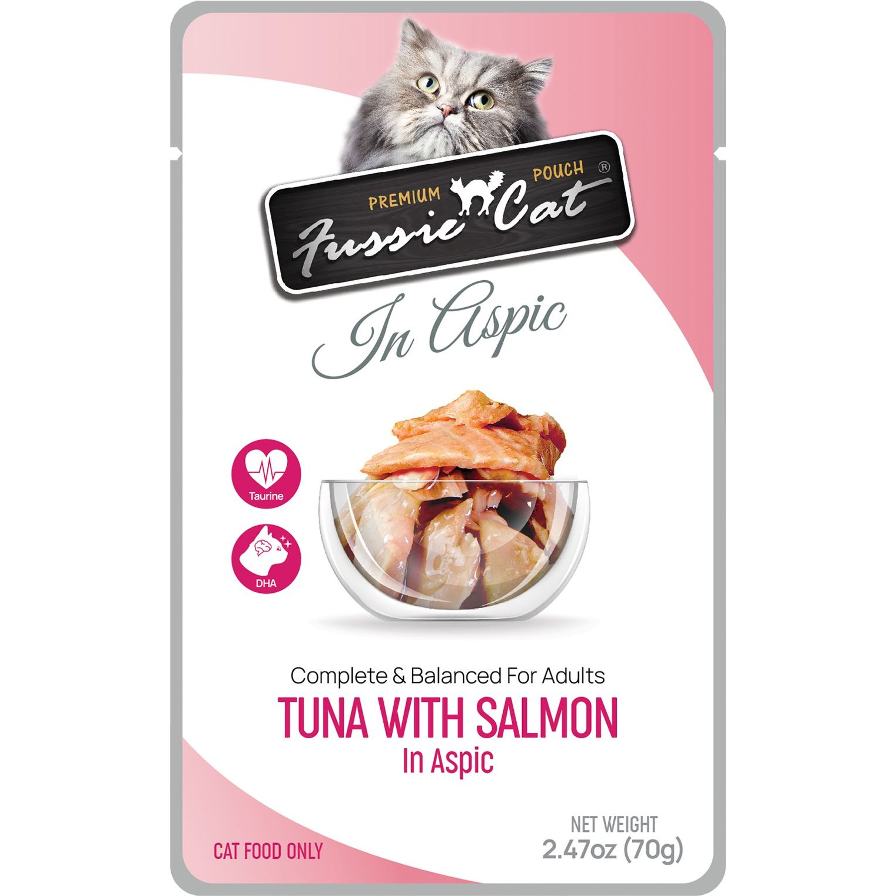 FUSSIE CAT Premium Tuna with Salmon in Aspic Wet Cat Food, 2.47-oz ...