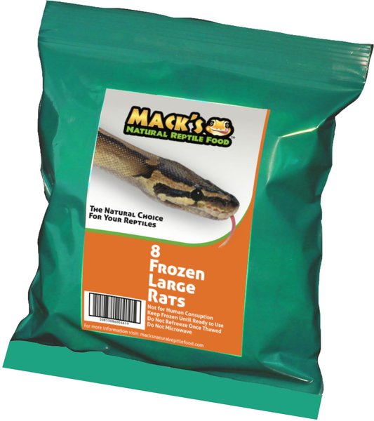 MACK'S NATURAL REPTILE FOOD Large Rat Frozen Reptile Food, 8 count ...