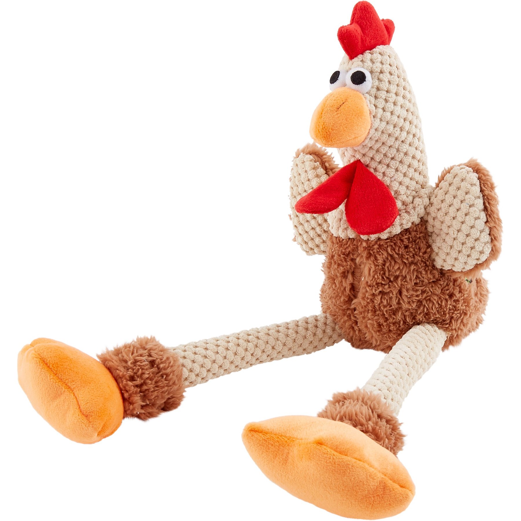GODOG Checkers Chew Guard Rooster Squeaky Plush Dog Toy, Large - Chewy.com
