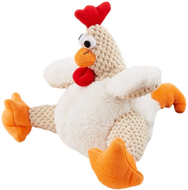 GODOG Checkers Chew Guard Rooster Squeaky Plush Dog Toy, Large - Chewy.com