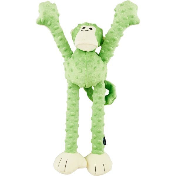 GODOG Crazy Tugs Monkey Chew Guard Dog Toy, Lime, Large - Chewy.com