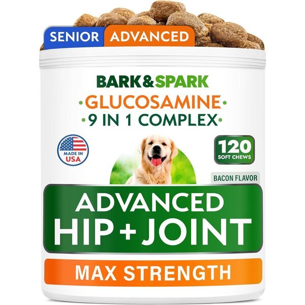 BARK&SPARK Glucosamine Hip & Joint Care Dog Treats Supplement, Omega ...