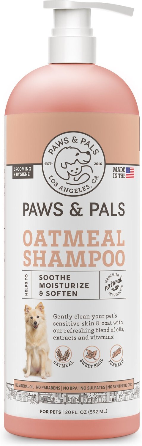 PAWS & PALS Oatmeal, Sweet Basil & Turmeric Shampoo, 20-oz bottle ...