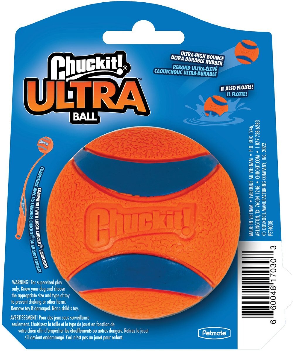 CHUCKIT! Ultra Rubber Ball Tough Dog Toy, 2 count, Large - Chewy.com