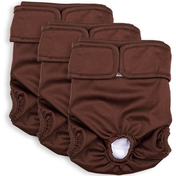 GREEN LIFESTYLE Washable Dog Diapers, 3 count, Dark Brown, Small: 28 to ...