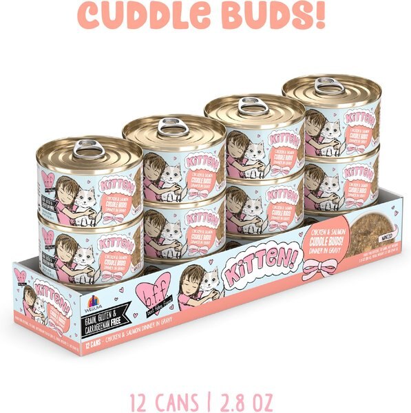 BFF Kitten Cuddle Buds Wet Cat Food, 2.8-oz can, case of 12 - Chewy.com