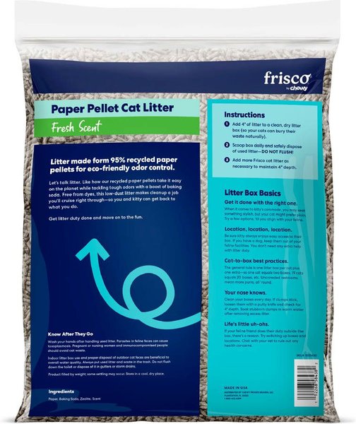 FRISCO Fresh Scented Non-Clumping Recycled Paper Cat Litter, 25-lb bag ...