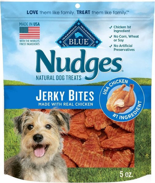 BLUE BUFFALO Nudges Chicken Jerky Bites Dog Treats, 5-oz bag - Chewy.com