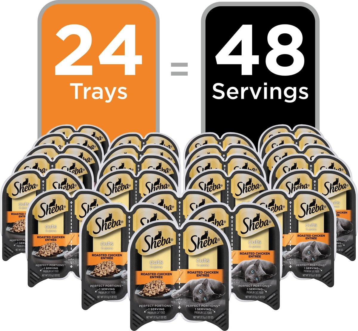 SHEBA Perfect Portions Grain-Free Roasted Chicken Cuts in Gravy Entree ...