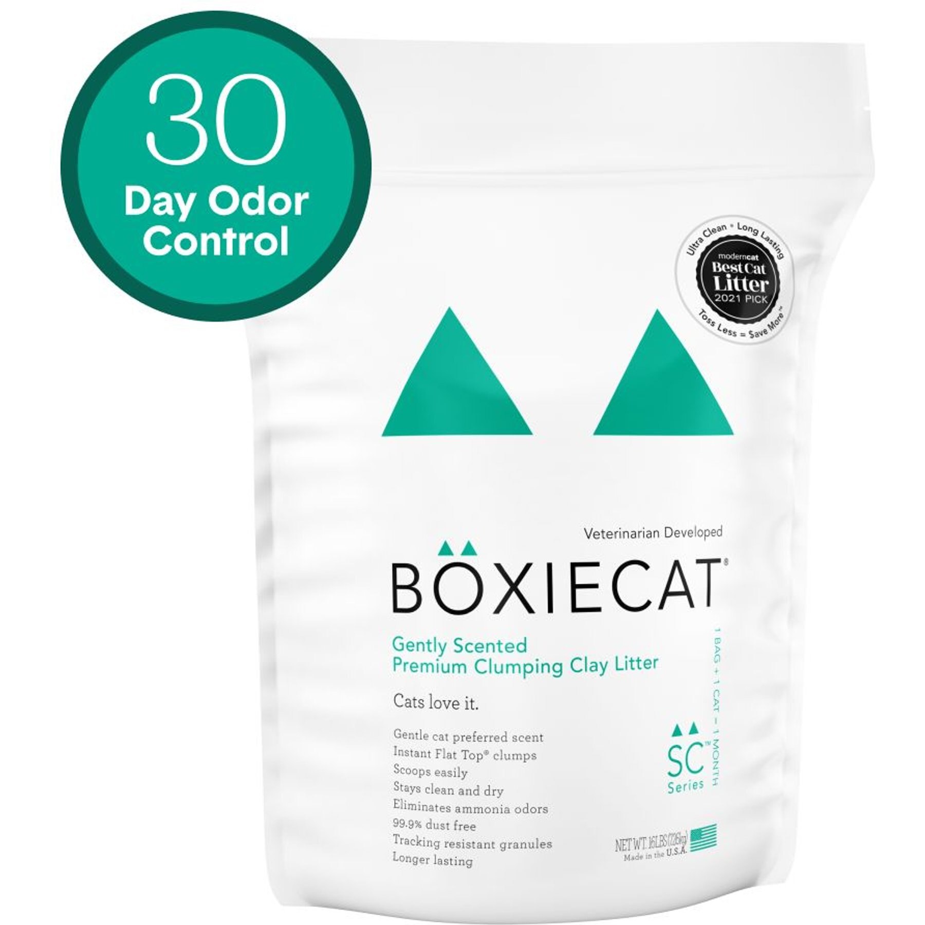 BOXIECAT Gently Scented Premium Clumping Clay Cat Litter, 16-lb bag ...