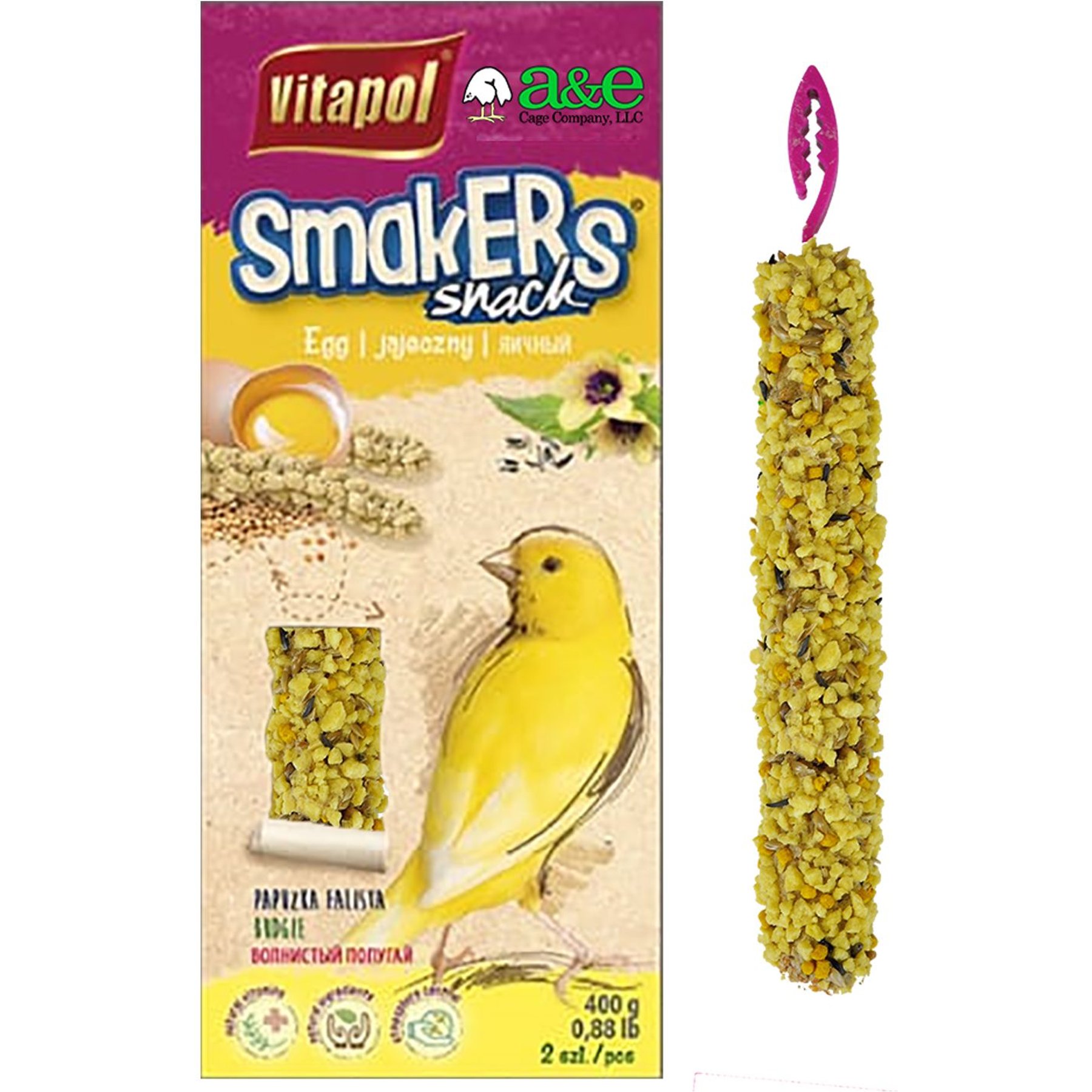 VITAPOL BY A&E CAGE COMPANY Canary Smakers Sticks Twin Pack Bird Treats ...