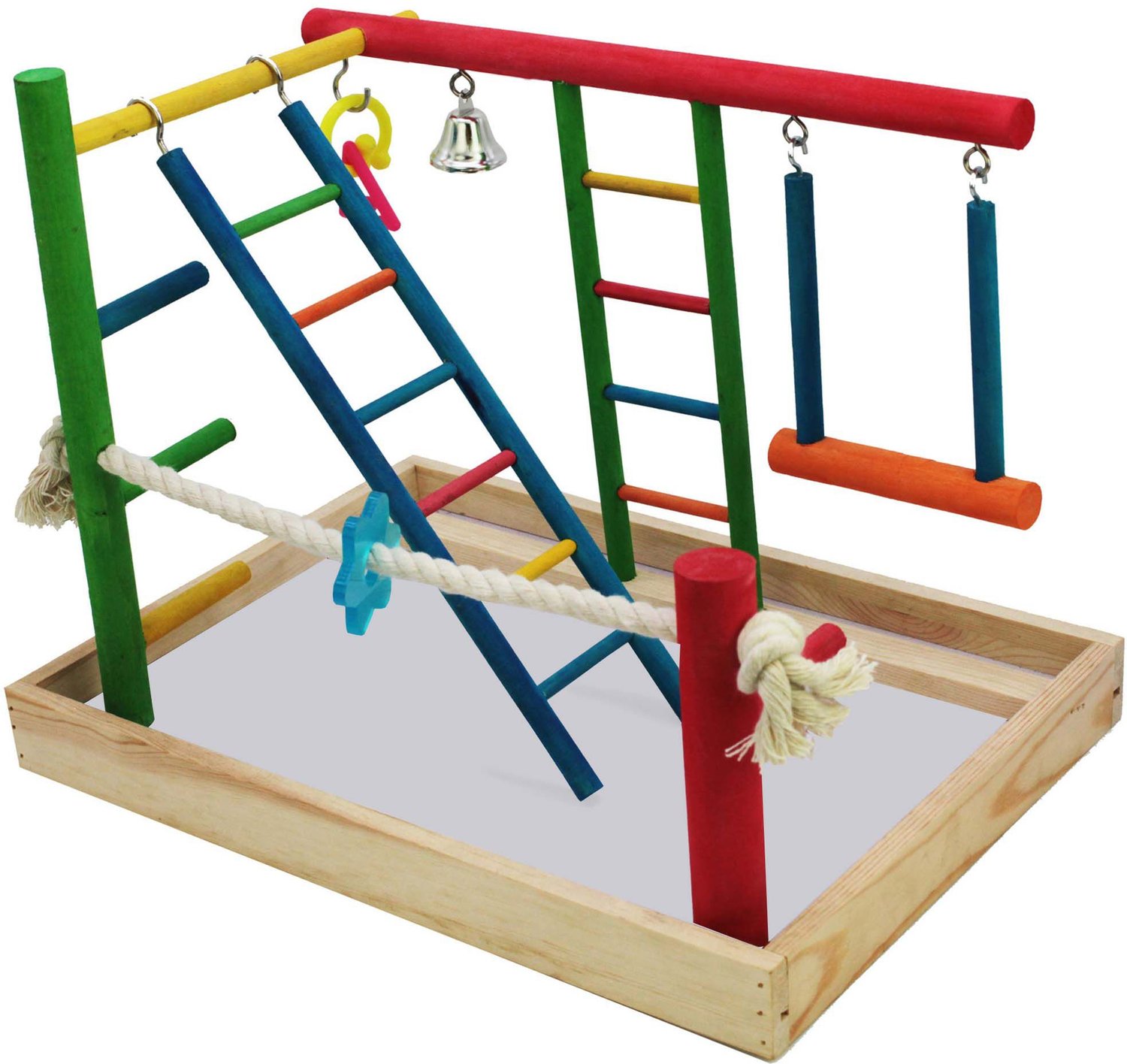 PENN-PLAX Cockatiels & Medium Birds Wood Playpen, Large - Chewy.com