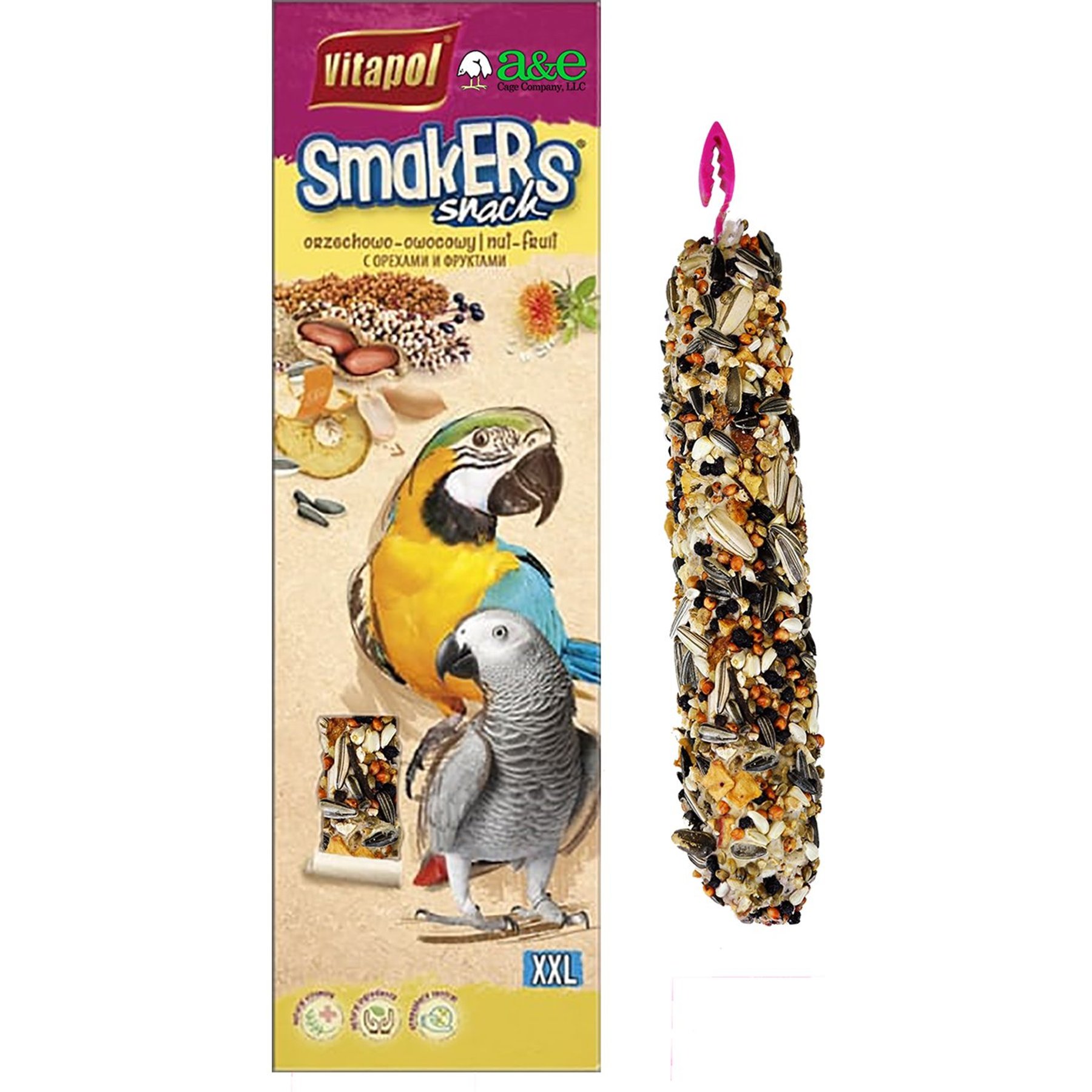 VITAPOL BY A&E CAGE COMPANY Parrot Smakers Sticks Twin Pack Bird Treats ...