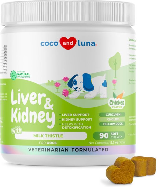 COCO AND LUNA Milk Thistle Hepatic Support Soft Chew Liver & Kidney ...
