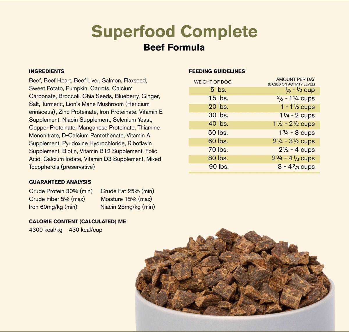 BADLANDS RANCH Superfood Complete Grain-Free Beef Air-Dried Dog Food ...