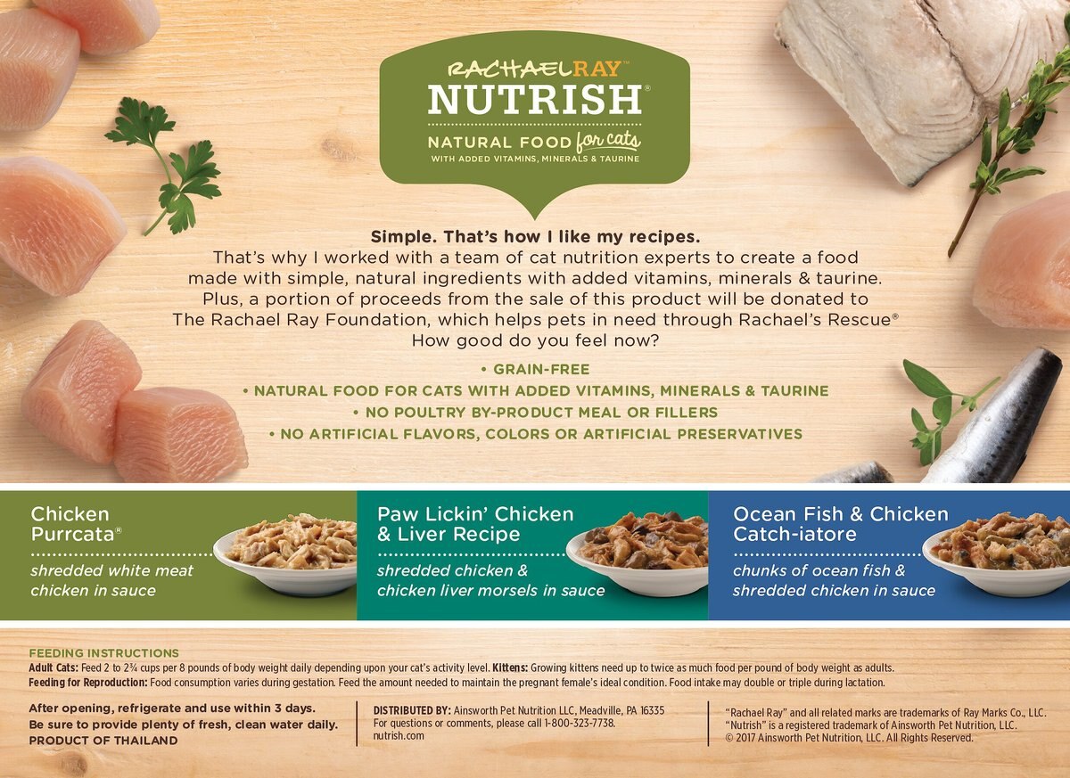RACHAEL RAY NUTRISH Chicken Lovers Variety Pack Grain-Free Wet Cat Food ...
