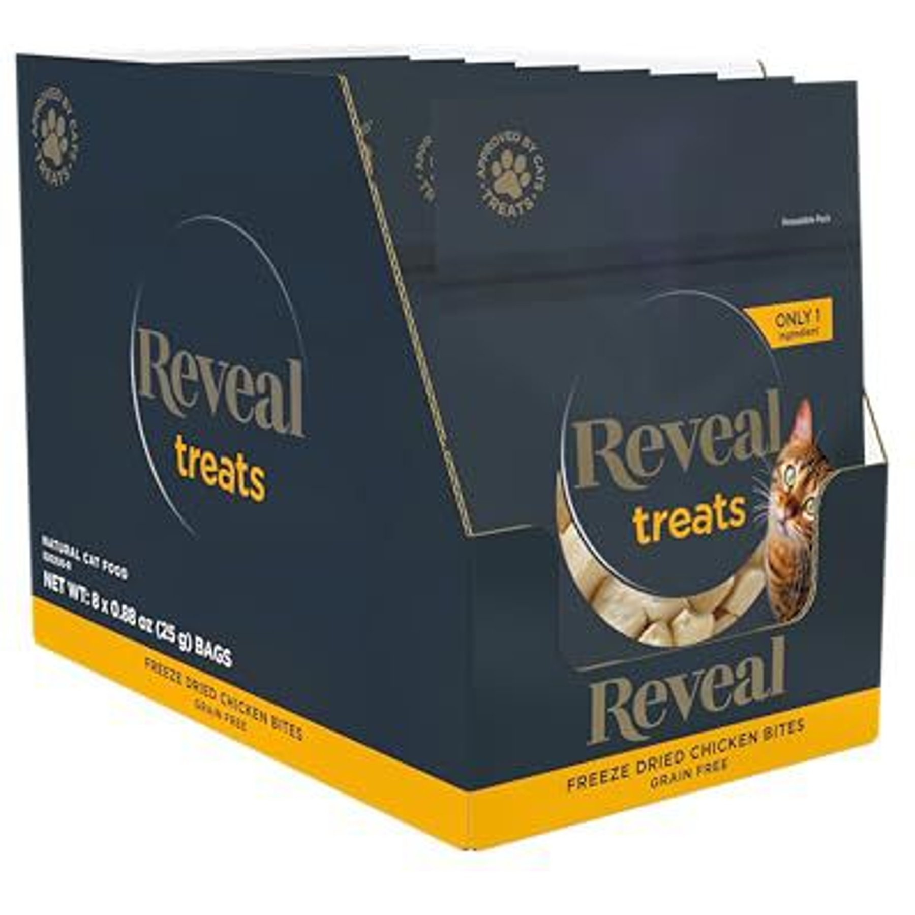 REVEAL Single Ingredient Chicken Bites Grain-Free Freeze-Dried Cat ...