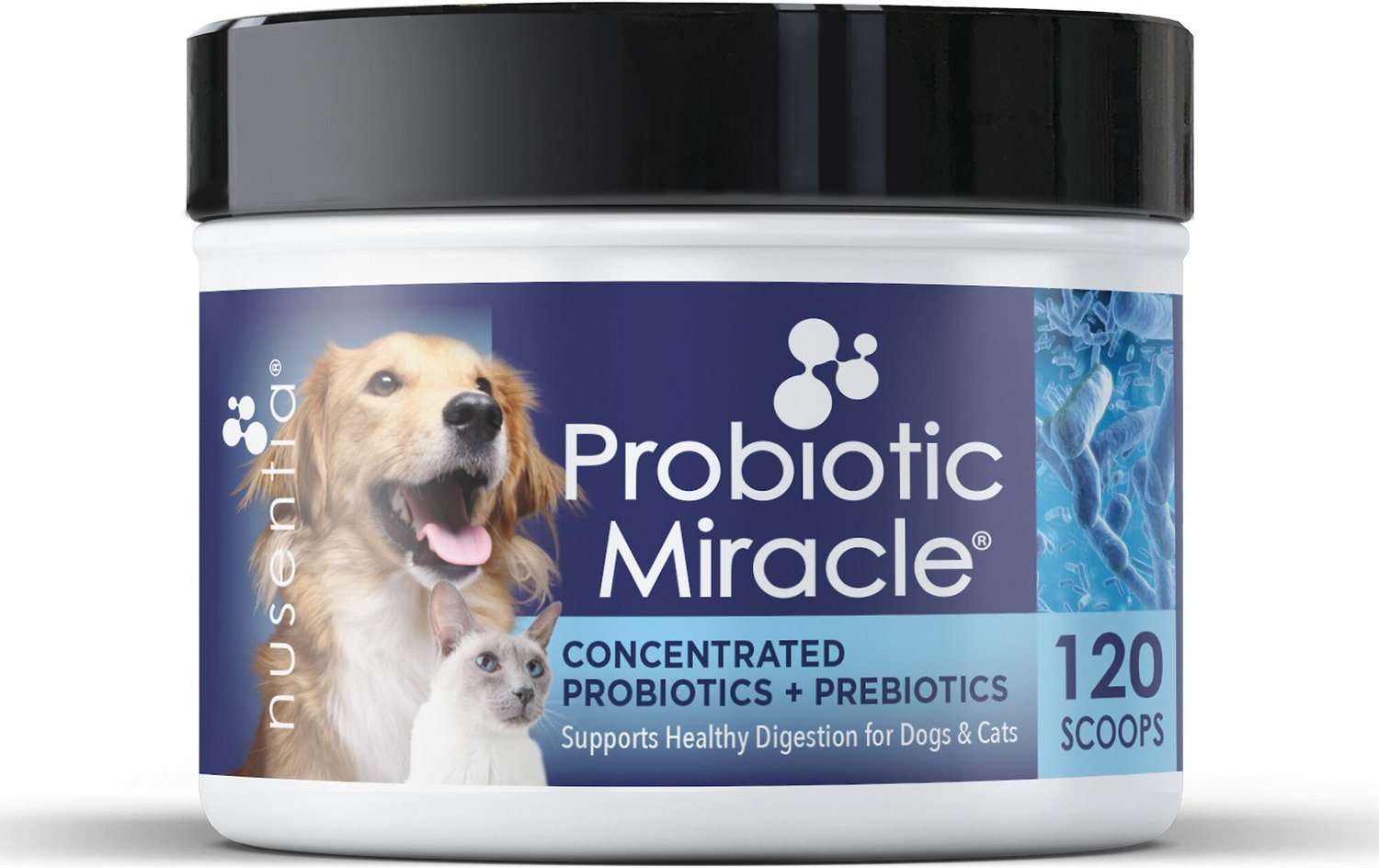 NUSENTIA Probiotic Miracle Premium Blend Dog & Cat Supplement, 44g jar ...
