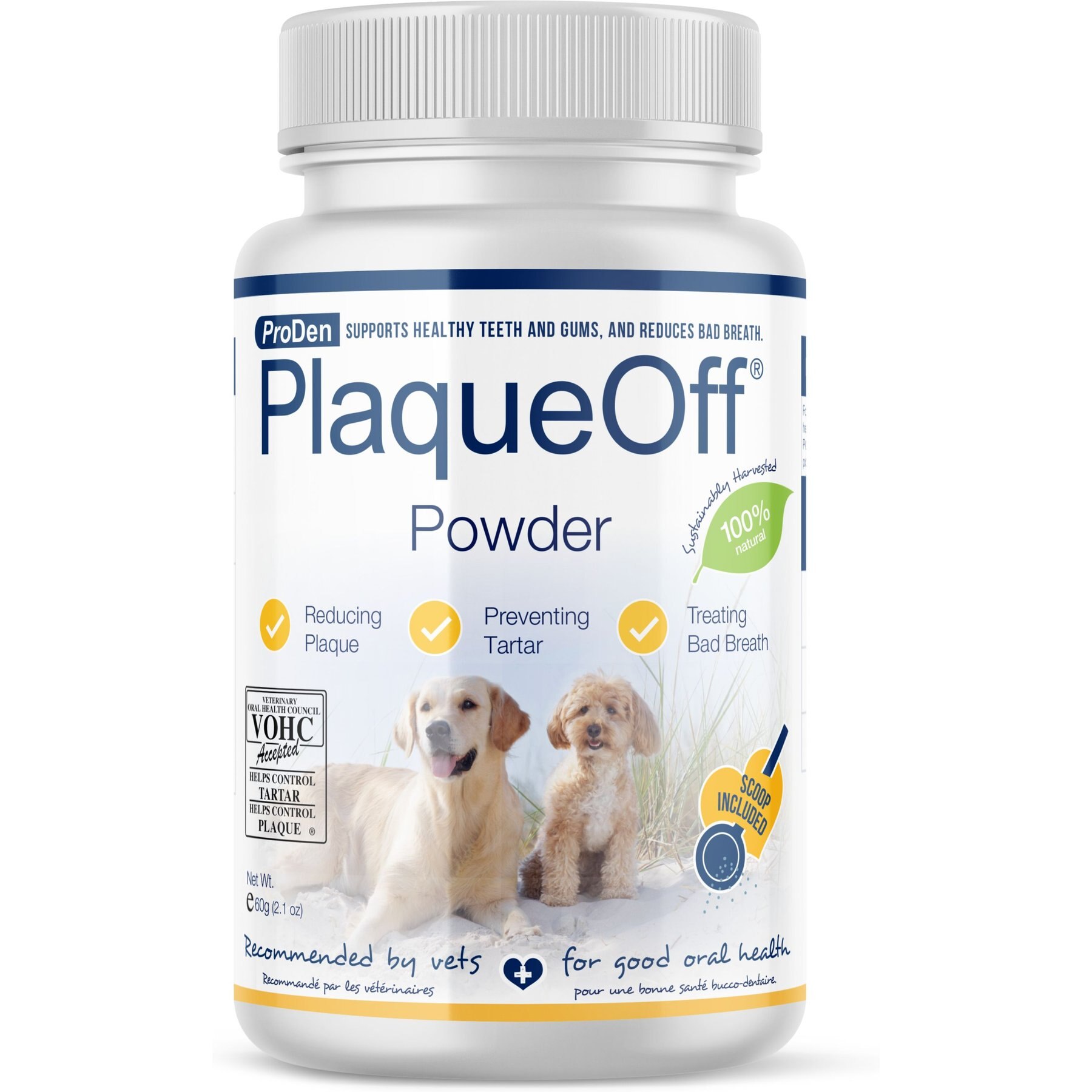 PRODEN PlaqueOff Powder Dog & Cat Supplement, 60g bottle - Chewy.com